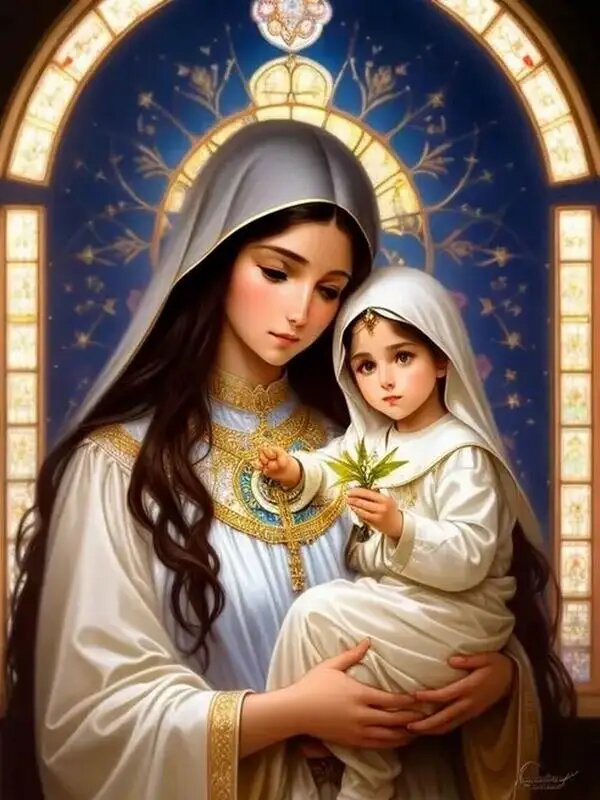 Фея Пыль AB Алмазная картина Дева Мария Прес Diy Полная мозаика Вышивка крестиком Искусство Вышивка Религиозный Настенный декор