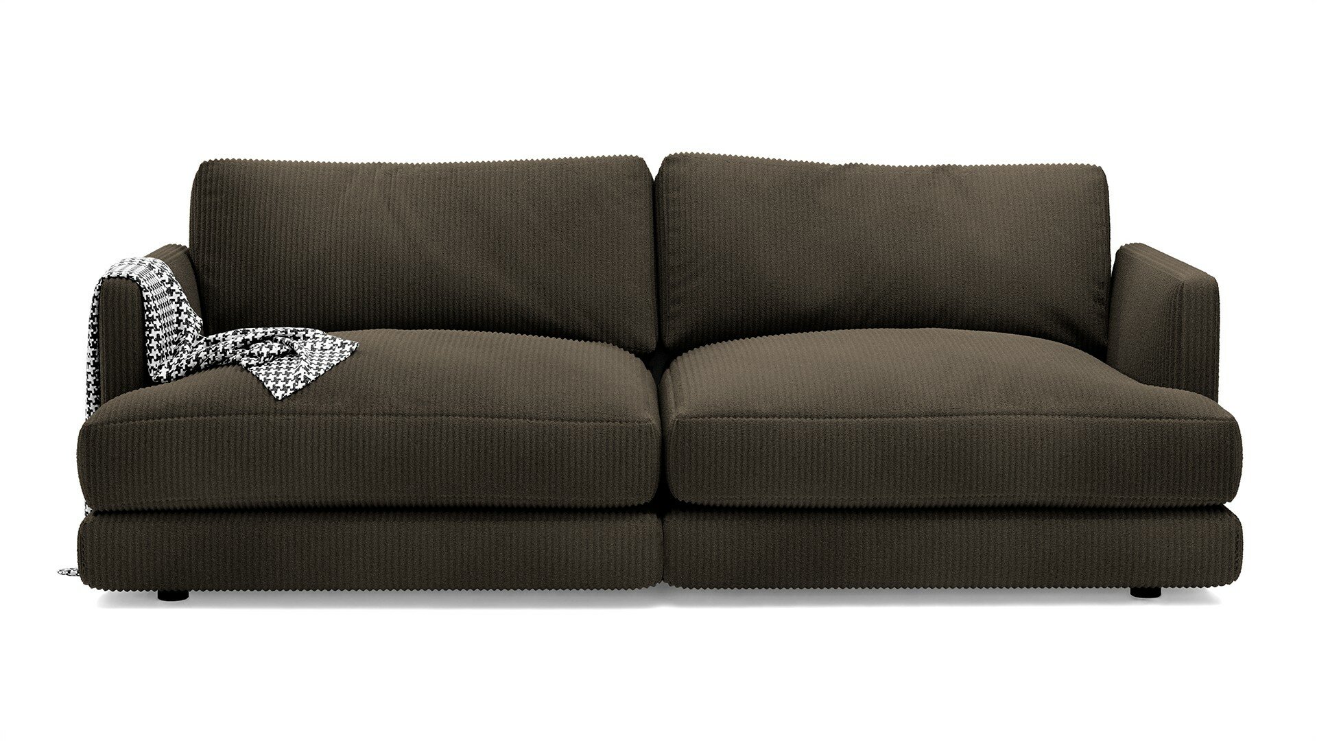 Диван Ибица 2 Cilium Brown NEW 212x102x67 см, коричневый, Вельвет, еврокнижка