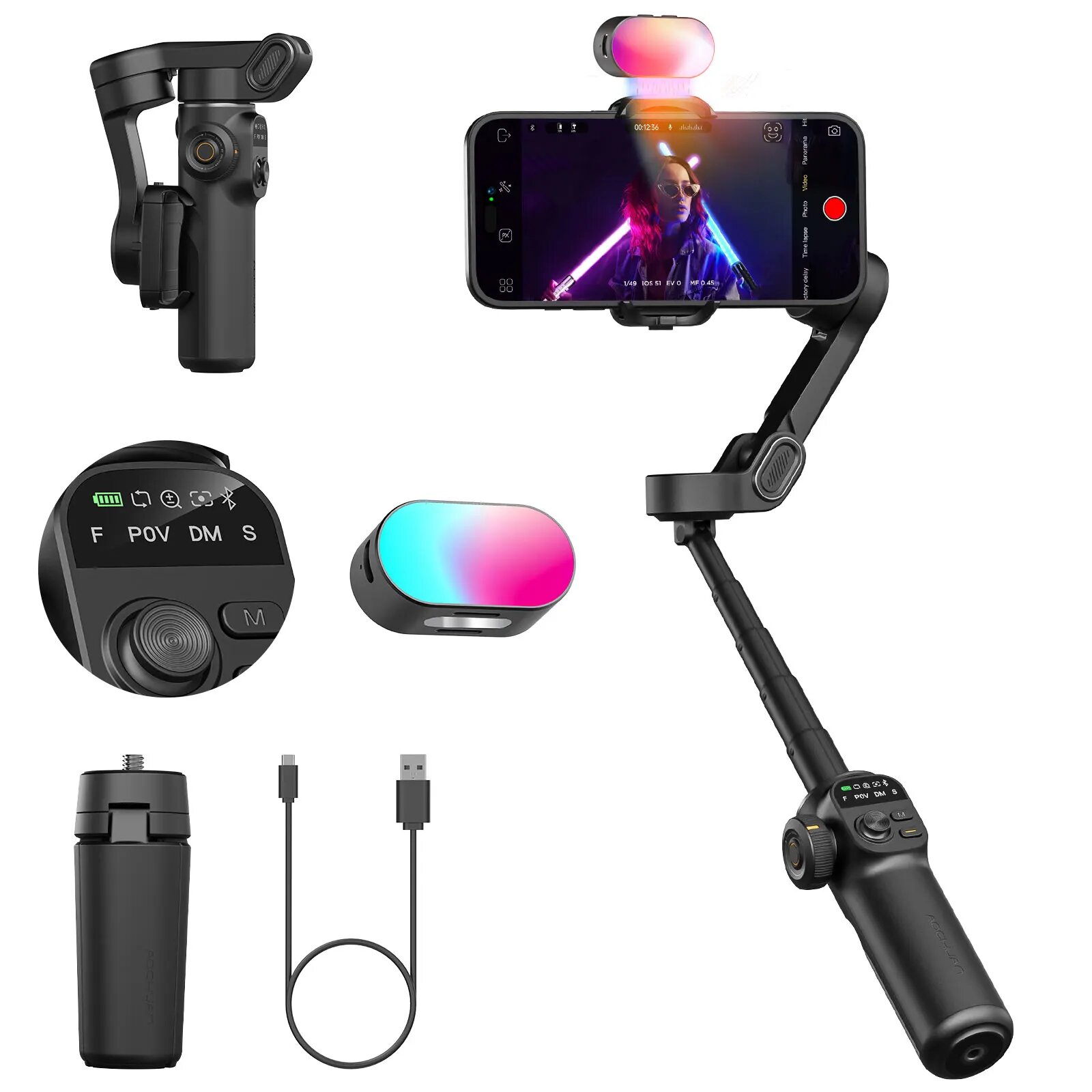 AOCHUAN Smart X2 Ручной стабилизатор для смартфона Smart X2 Black Kit