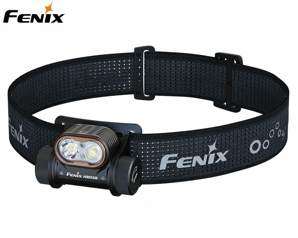Налобный фонарь Fenix HM55R Black, 18350, 175 метров, 1200 люмен (Комплект)