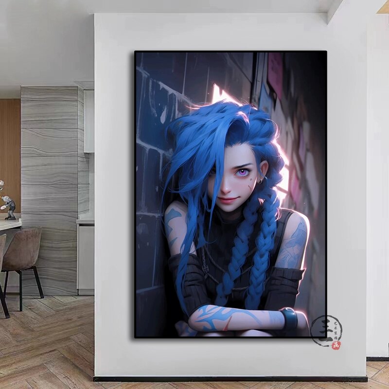 LOL Jinx League of Legends Rampage Лолита Живопись