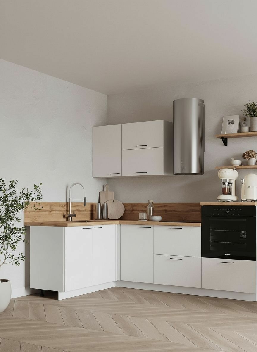 ARNIKA Кухонный гарнитур со столешницей "Дакия" угловой 1,5м*2,25м (без пм) , цвет белый, фасад пленка ПВХ