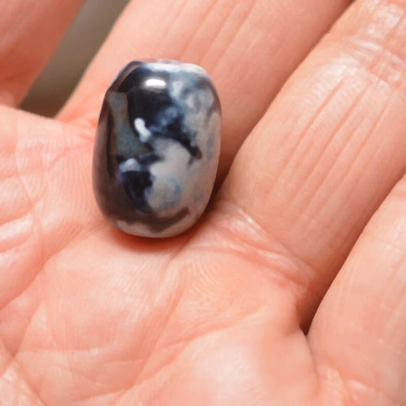 1 штука, около 20-30 мм, бусины из натурального агата в форме бочонка, с большим Темно-синий, 391