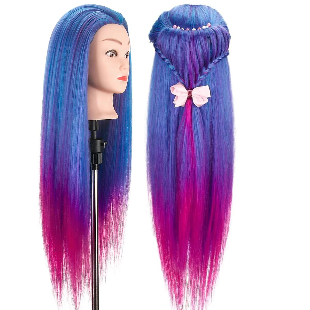 Женская Манекен-голова С Волосами Для Косметологической Подготовки, Плетения Волос, Практики Укладки, Парикмахерской Куклы