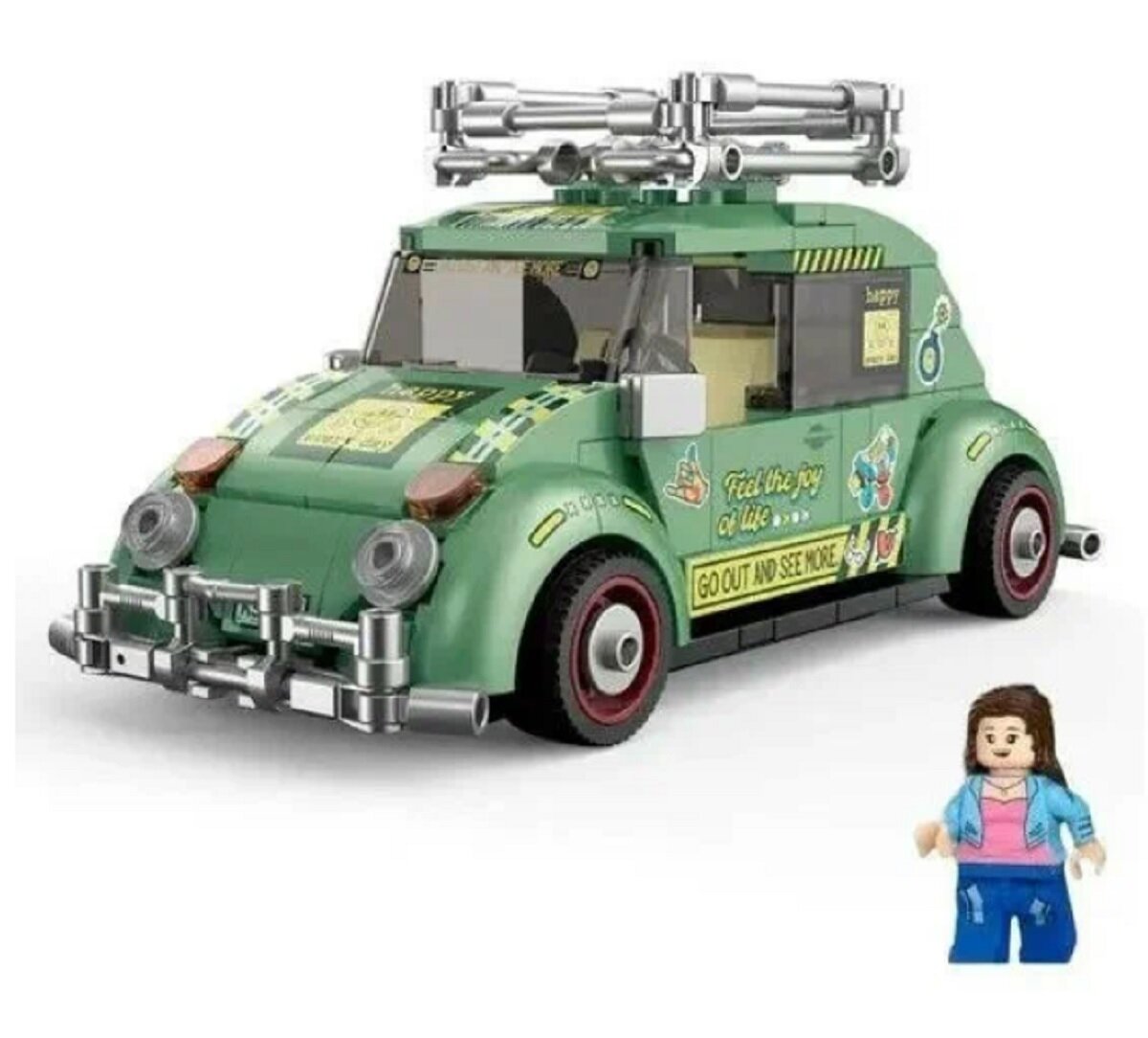 Конструктор Jisi bricks DeCool "Граффити Жук", раритетная техника, 312 элементов