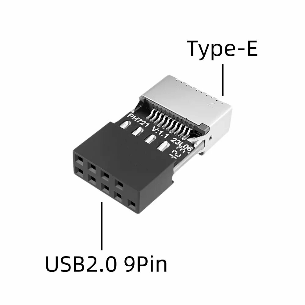 Nku кабель-переходник USB 2.0 9Pin на USB 3.1 Type E Key-A 9Pin to TypeE U2-01