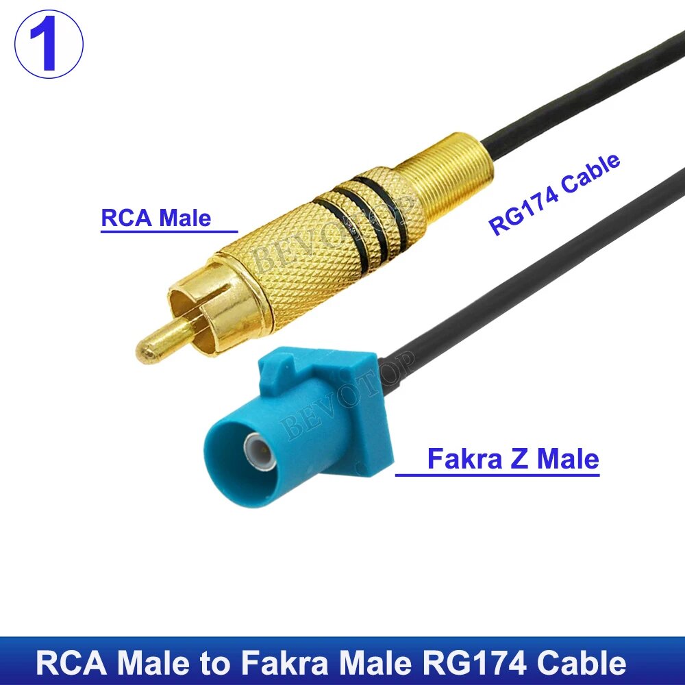 RCA M to Fakra Z M RG174 Кабель 15CM