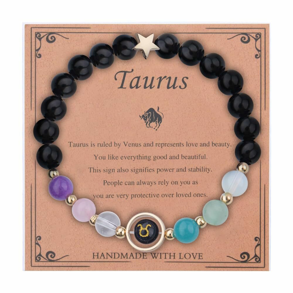 Браслет для гадания, YM Зодиак Камень Многоцветный 2025 Удача