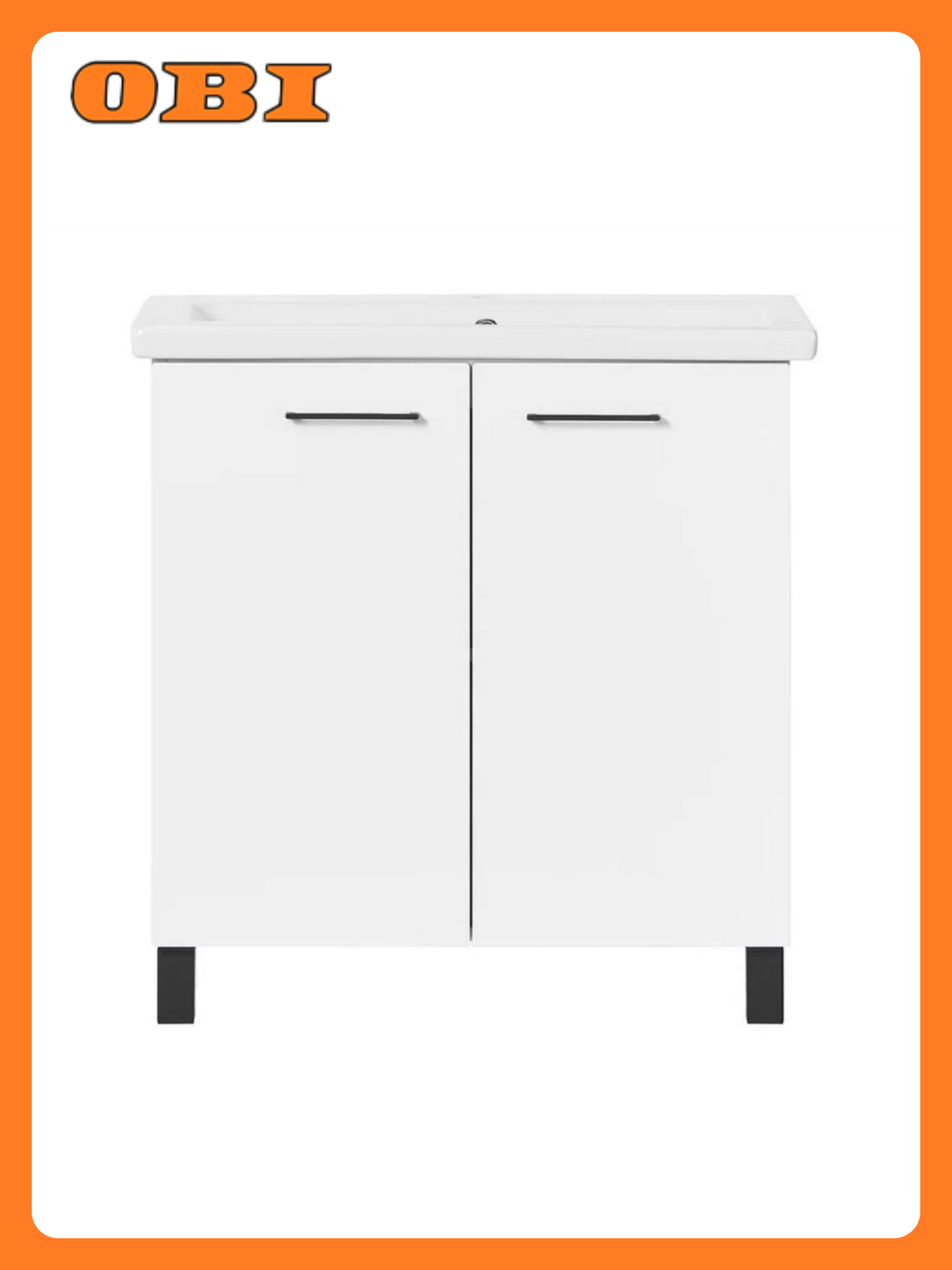 Тумба для ванной Акваль Порто, 70см, белая, матовая, ЛДСП, МДФ