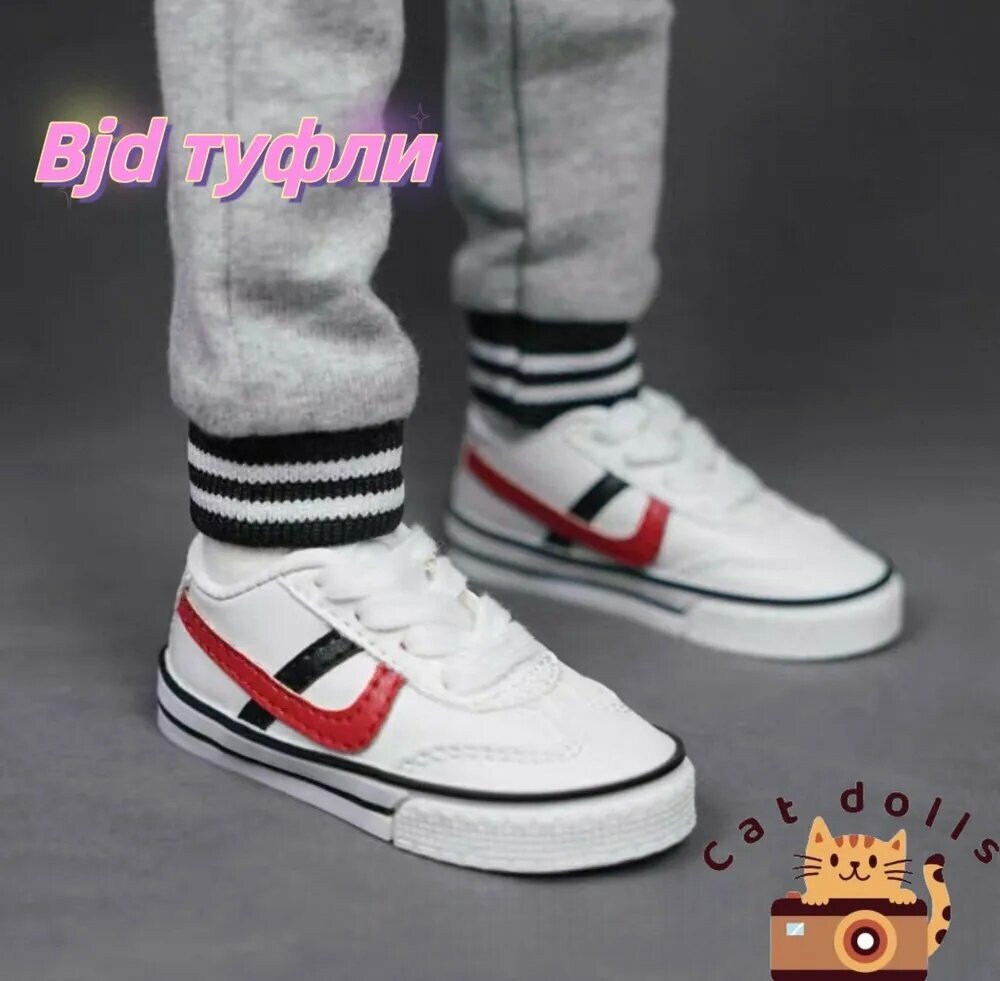 BJD Кеды для кукол 1/3 1/4 bjd, Белый Обувь