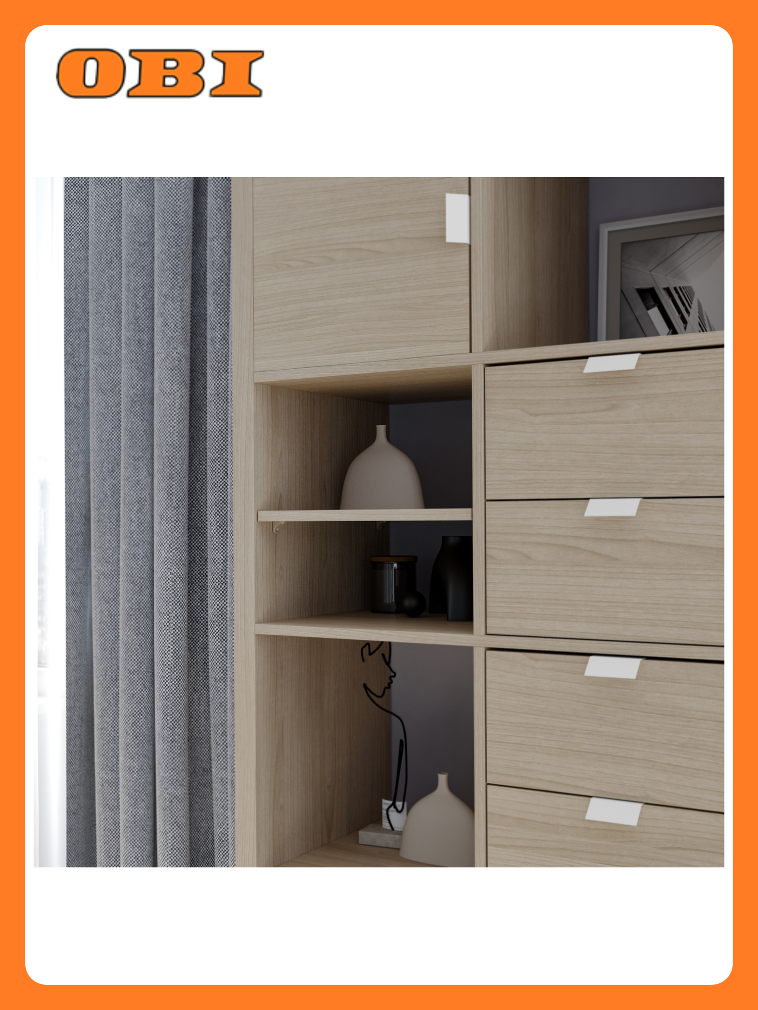 Полка Шведский Стандарт "Фора", для стеллажей, дуб белёный, минимализм