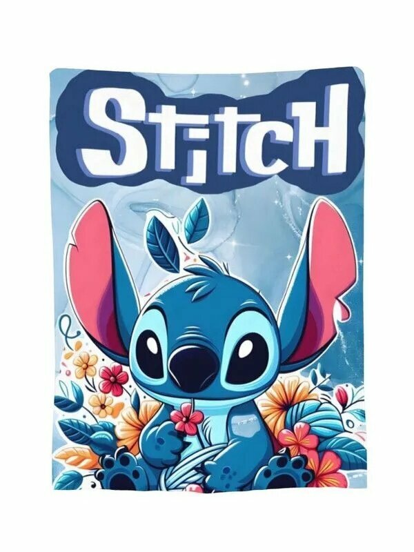 MXEB Плед с фотопринтом Lilo and Stitch Пледы Лило и Стич , Фланель, 200 см х 150 см