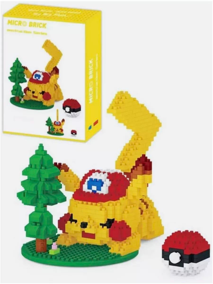 Конструктор 3D Из Миниблоков / Пикачу фигурка из миниблоков 782 дет 7123А