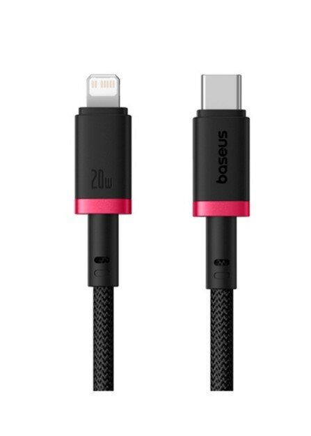USB-кабель Baseus DURA Series P10377800U01-01, Type-C/ Apple 8 pin, ткань, 1.0 м, круглый, черно-красный, фирменная упаковка