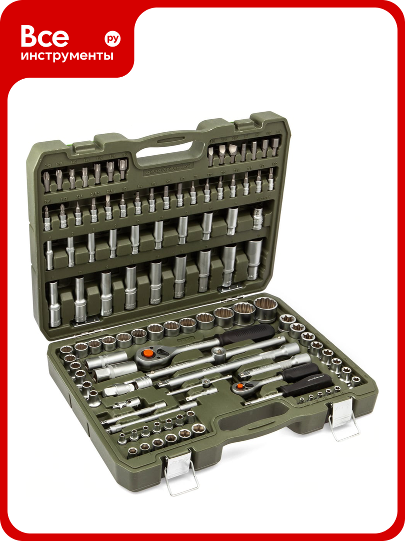 Набор, Дело, двенадцатигранных головок с принадлежностями Дело Техники 1/4", 1/2" 108 предметов 622808