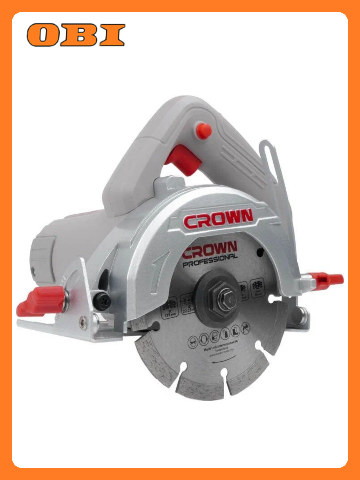 Пила плиткорез алмазная электрическая CROWN CT15228-125T-W 1300 Вт