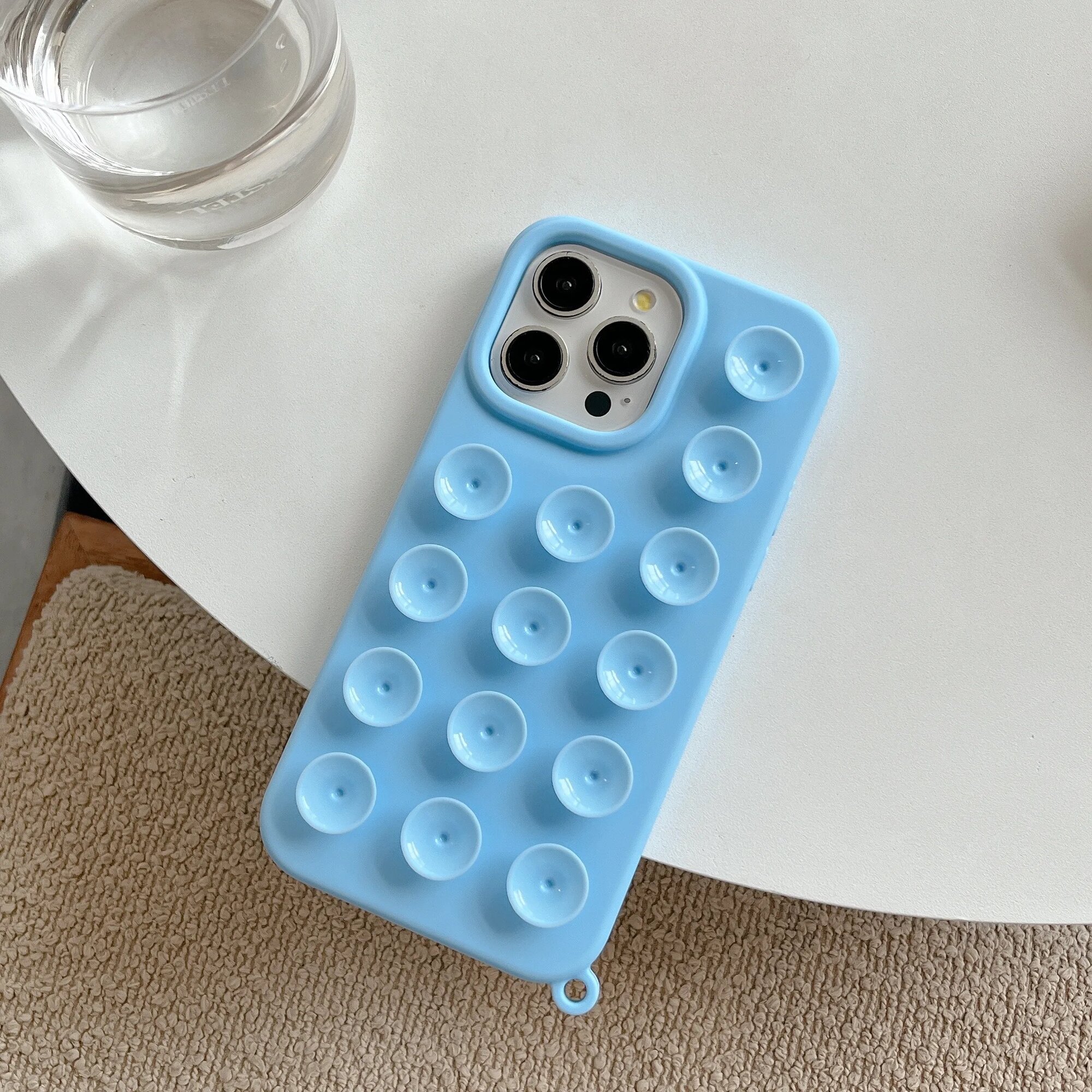 Синий силиконовый чехол Pop-it для iPhone 14 Pro