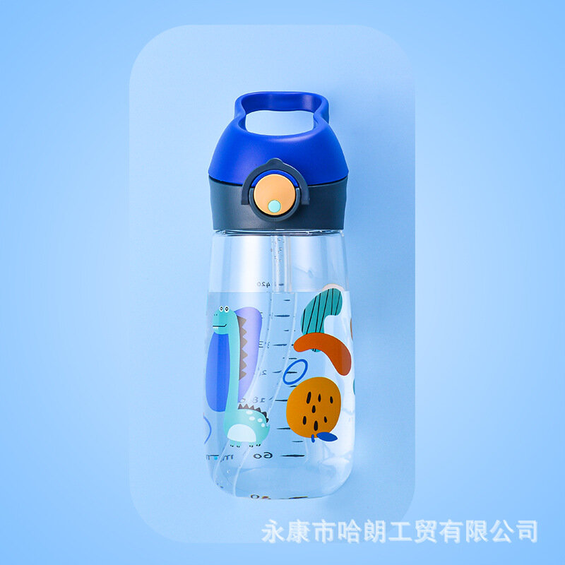 Новый стиль детский стакан с соломкой Tritan пластиковый стакан для воды мультфильм портативный ремень шкала