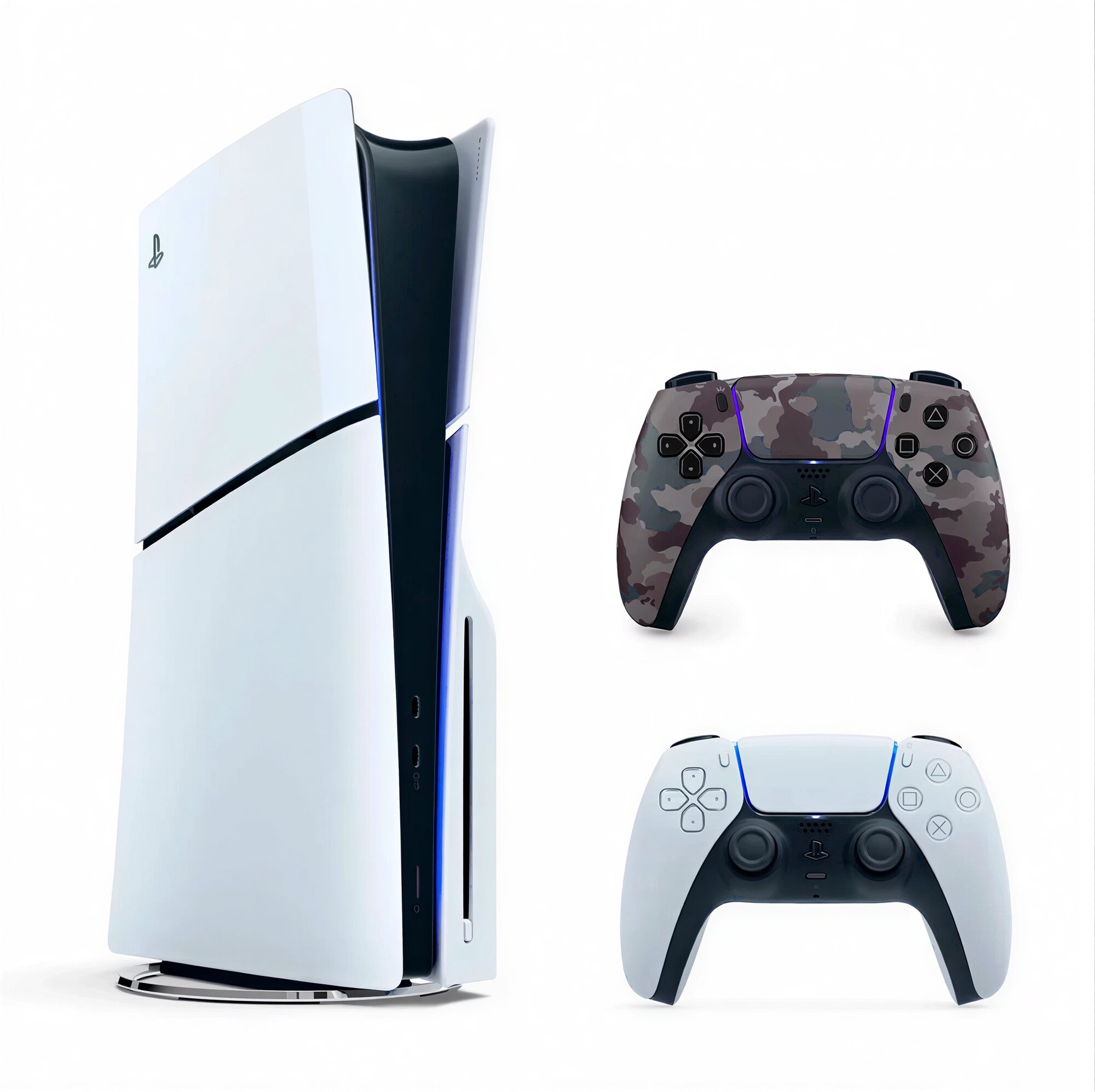 Игровая приставка Sony PlayStation 5 с дисководом PS5 Slim, 1 ТВ + 2-й геймпад камуфляж