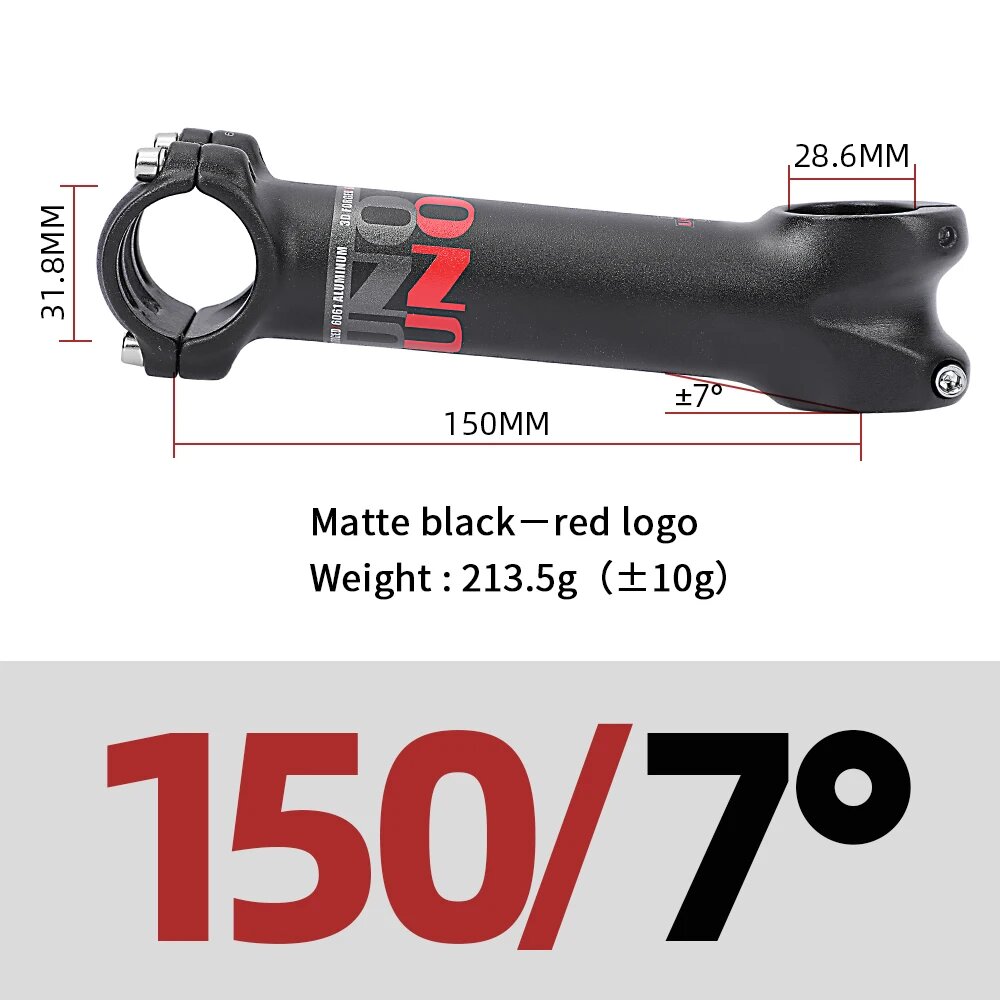 UNO Kalloy Длинный вынос MTB Power 140/150 мм Алюминиевый 31.8x150mm 7 red