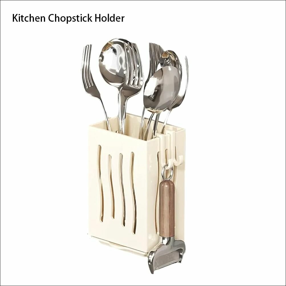 Подставка для столовых приборов "IKEA", пластик, 12.5x8.5x6.6 см, перфорированные крючки