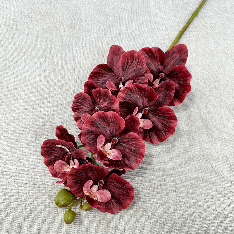 Искусственное растение бабочка орхидея для фотостудии с стильными цветами для домашнего декора темно-красный