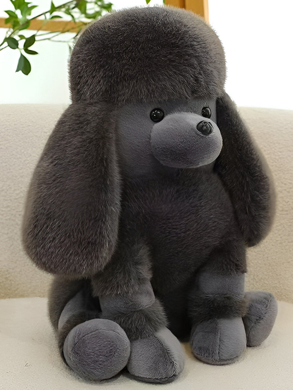 Мягкая плюшевая игрушка Собака Пудель 25 см (серый) (DL802529118GR)