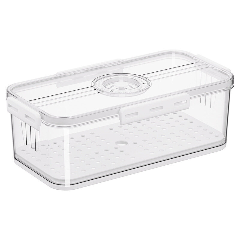 Контейнер для хранения в холодильнике, пластиковый органайзер для кухни, таймер, морозильник, пищевой PET, герметичный, большой объем, прозрачный контейнер для сохранения свежести