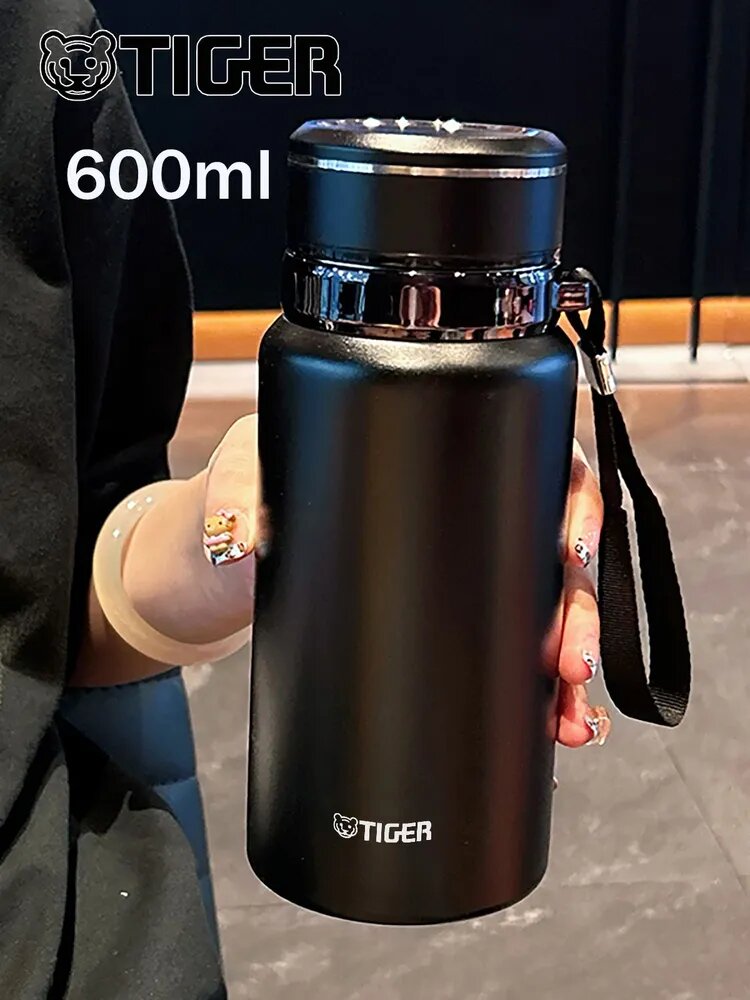 Tiger Термос С блокировкой крышки в виде замочка, Крышка-чашка, Вакуумный "0555", 0.6 л