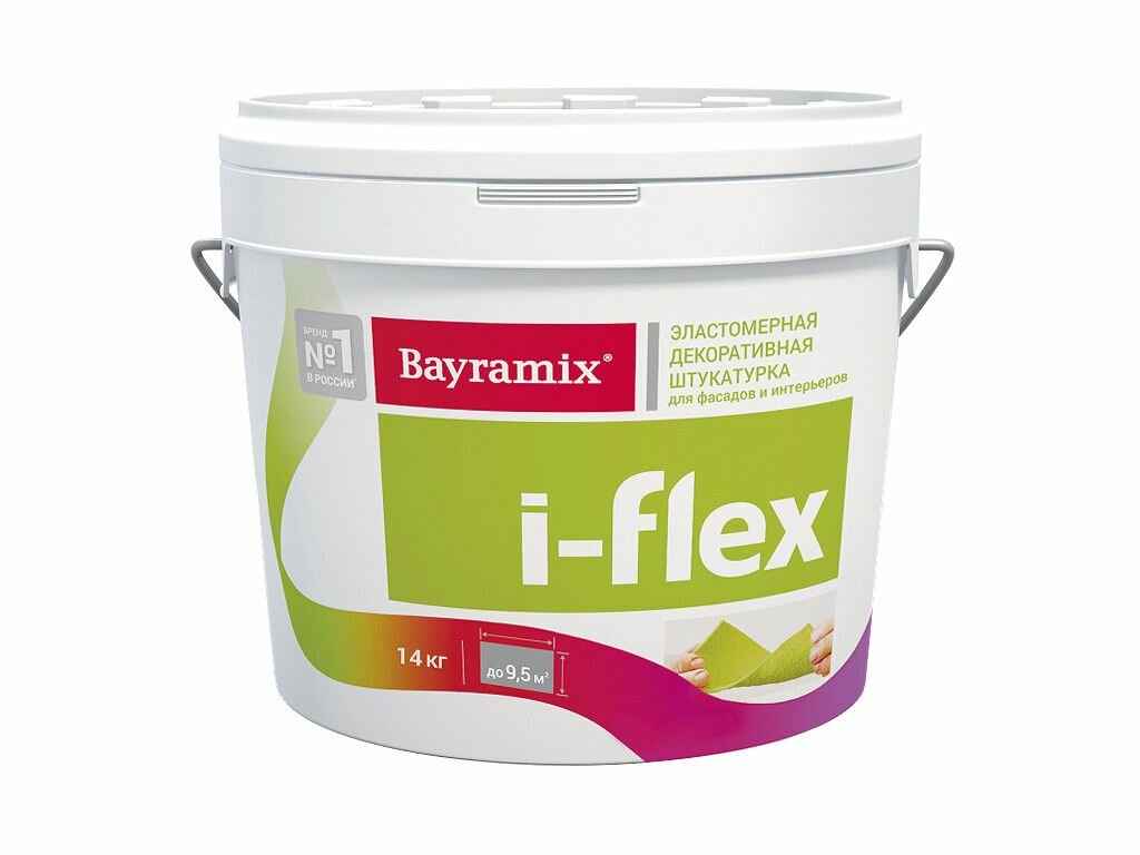 Декоративная Штукатурка Bayramix I-Flex 14кг №092, Колеруемая, Эластичная для Фасадов и Интерьеров Фракция 0,7-1,2 мм.