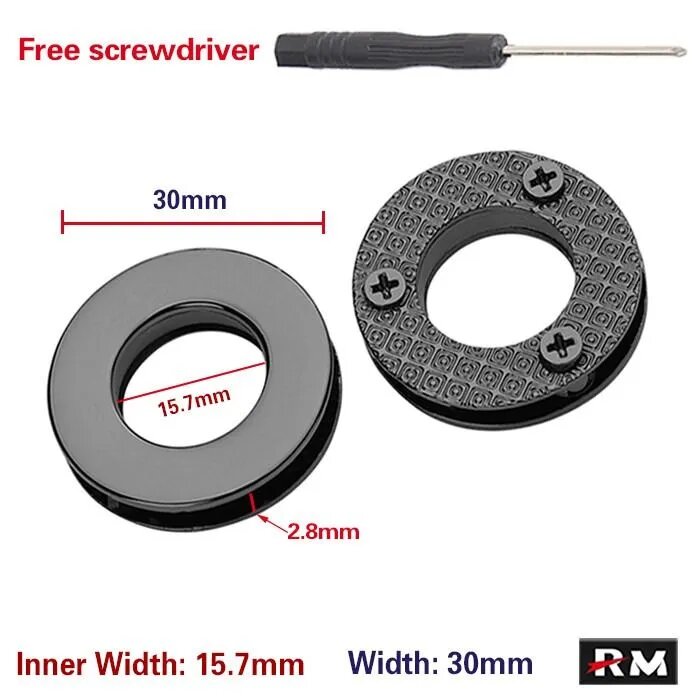 Люверсы с винтом, Аксессуары для сумки из сплава, Застежка, Его также можно использовать для украшения одежды, обуви и головных уборов, Внешний диаметр 30 мм, черный, 2 шт