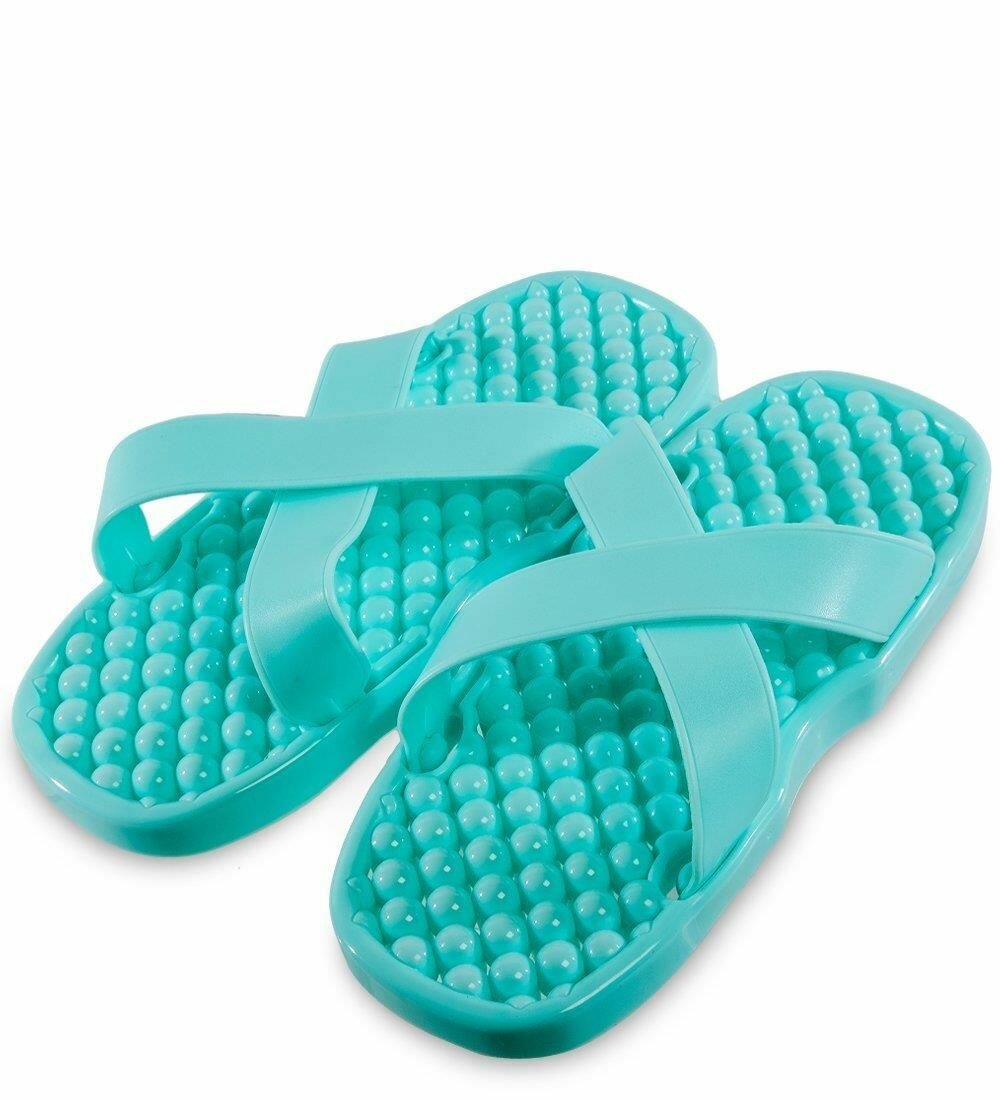 Массажные тапочки бирюзовые, длина 24,5см A2154416 Art Home