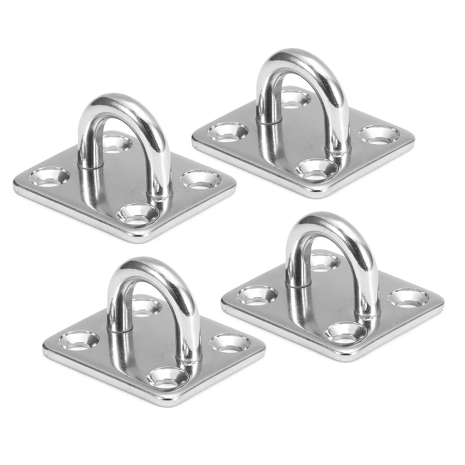 4pcs Pad Eye Plates, Металлическое морское оборудование, Многофункциональные петли для крепления на стене, Модели M5 / M6 / M8 (доступны для выбора), Максимальная грузоподъемность 50 кг / 100 кг / 180 кг, Материал 304 нержавеющая сталь