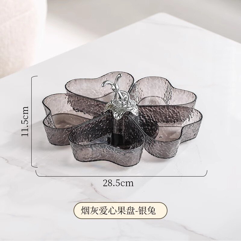 Вращающаяся тарелка для сухофруктов для домашнего использования, тарелка для закусок на кофейном столике в гостиной, новый роскошный стиль, высококачественная тарелка для хранения фруктов