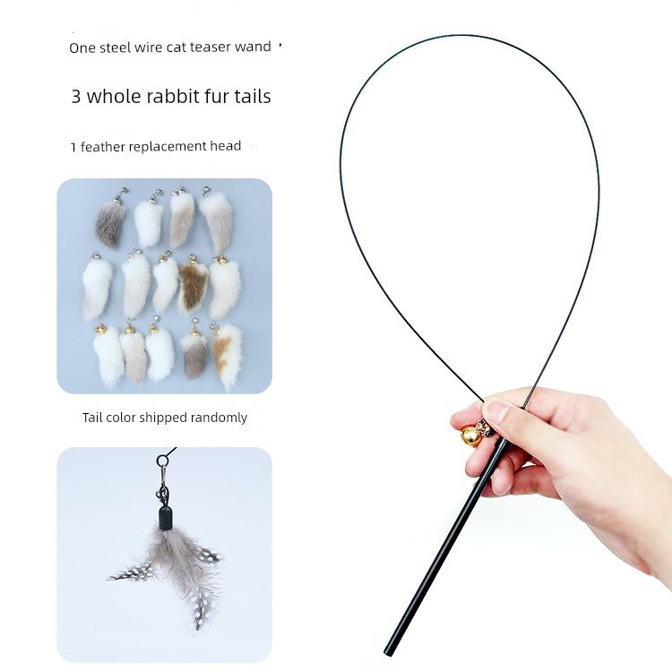 Новая игрушка для кошек, натуральный аромат кроличьего хвоста, для нюхания и самостоятельных игр, снятие скуки, сменная
