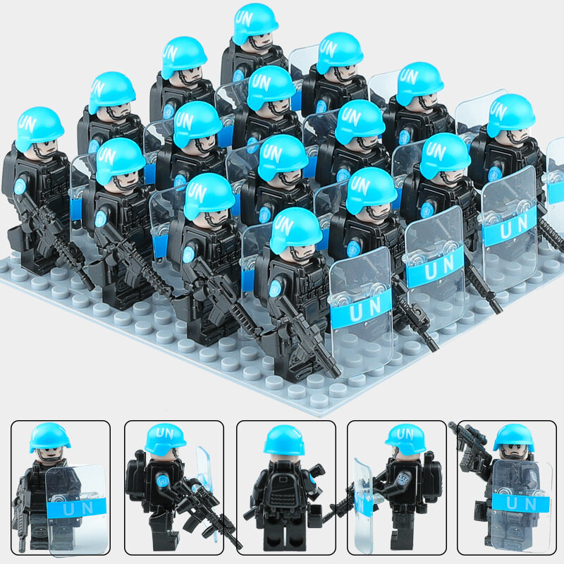 Военные строительные блоки, минифигурки спецназа, солдаты, городские SWAT, мини-фигурки, оружие, пистолеты, игрушки для мальчиков, деревянные сборки