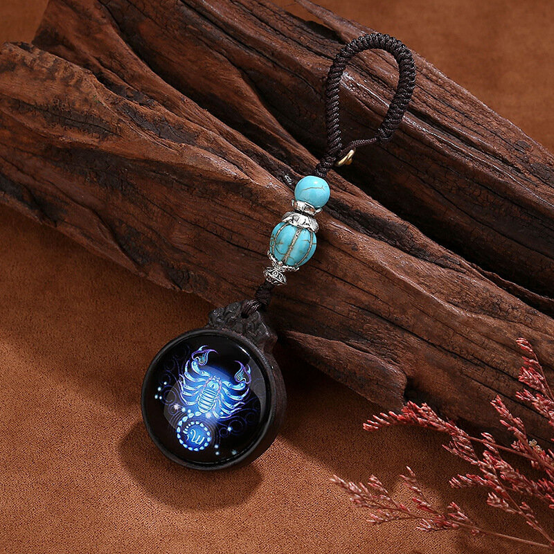 Двенадцать созвездий, карта для автобуса из эбенового дерева, NFC, брелок для ключей, подвеска для телефона, контроль доступа CUID, креативный орнамент в китайском стиле