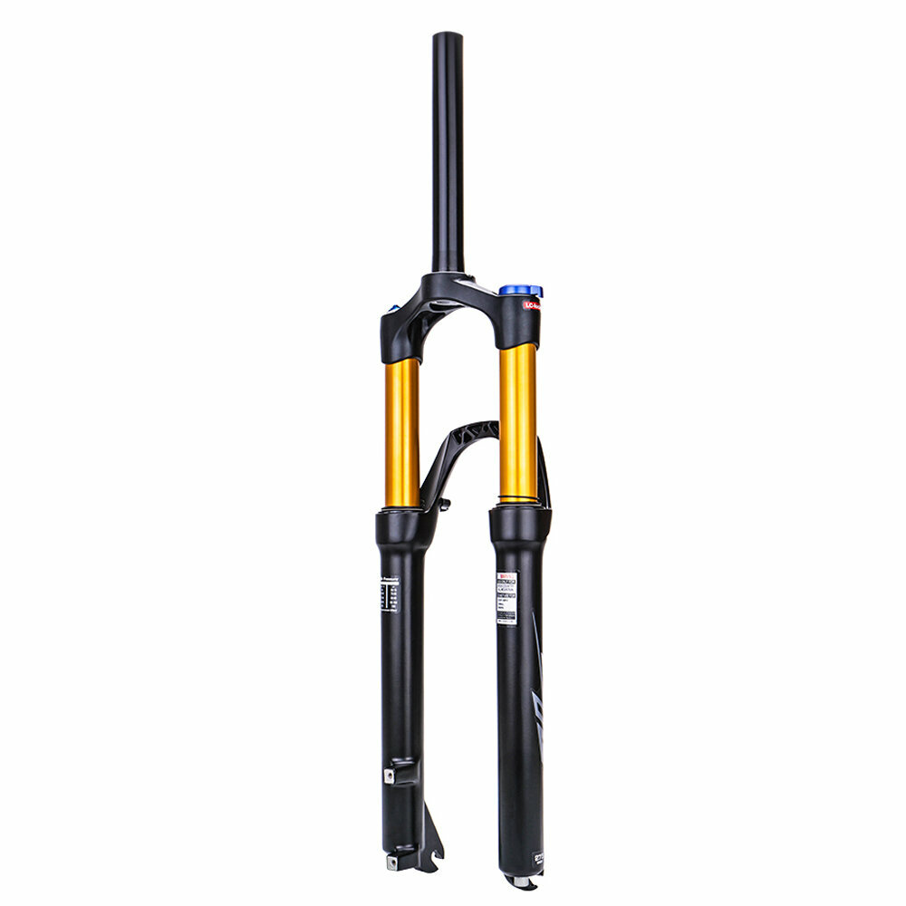 Мountain Bike Front Bicycle Shock Absorption Front 26-inch/27.5-inch/29-inch Double Chambers Shock Absorption Front Bike Front Suspension, Aluminum Alloy, Straight Tube, 120mm Travel, 1800g Item Weight, 2213g Package Weight, 780*200*115mm Package Size