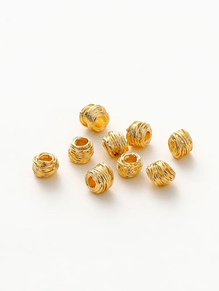 Бусины металлические разделители, Размер 5*6 мм, цвет золота 18k, 50 штук. Для рукоделия, браслетов и бижутерии.