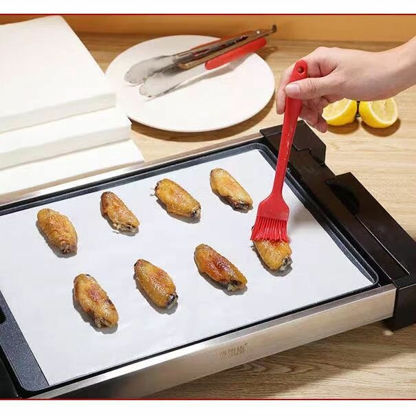 Бумага для барбекю пищевого качества, домашняя масляная бумага, устойчивая к высоким температурам, бумага для выпечки, впитывающая масло, бумага для барбекю, силиконовая масляная бумага, тарелка для барбекю