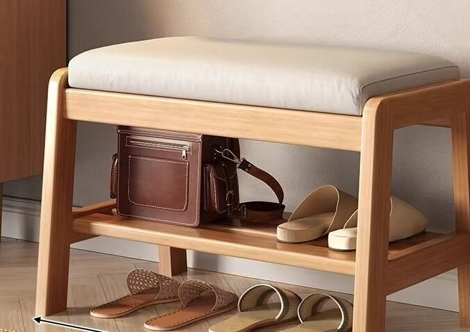 Обувница "Экомебель", массив дерева, с табуретом, 100 см x 34 см x 42 см