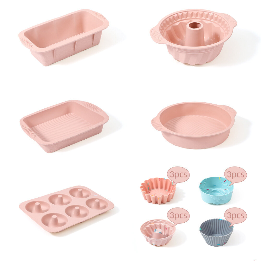 Кросс-бордерная силиконовая форма для выпечки, устойчивая к высоким температурам, набор из 6 предметов для выпечки, оптовая форма для пончиков пищевого качества