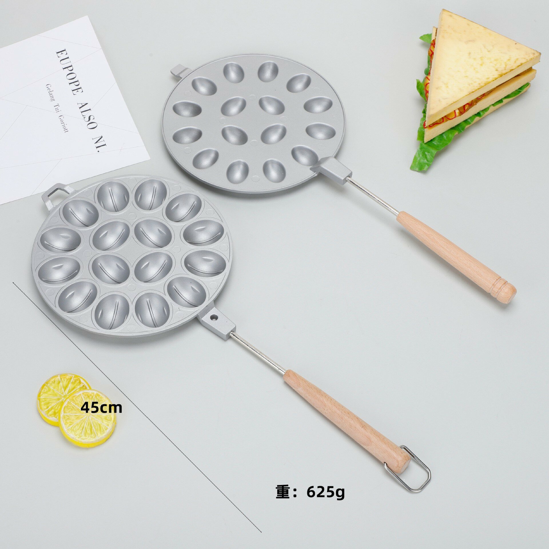 Домашняя 12-ячеечная форма для кексов, овальная вафельница, универсальная форма для выпечки на газу, форма для яичных вафель