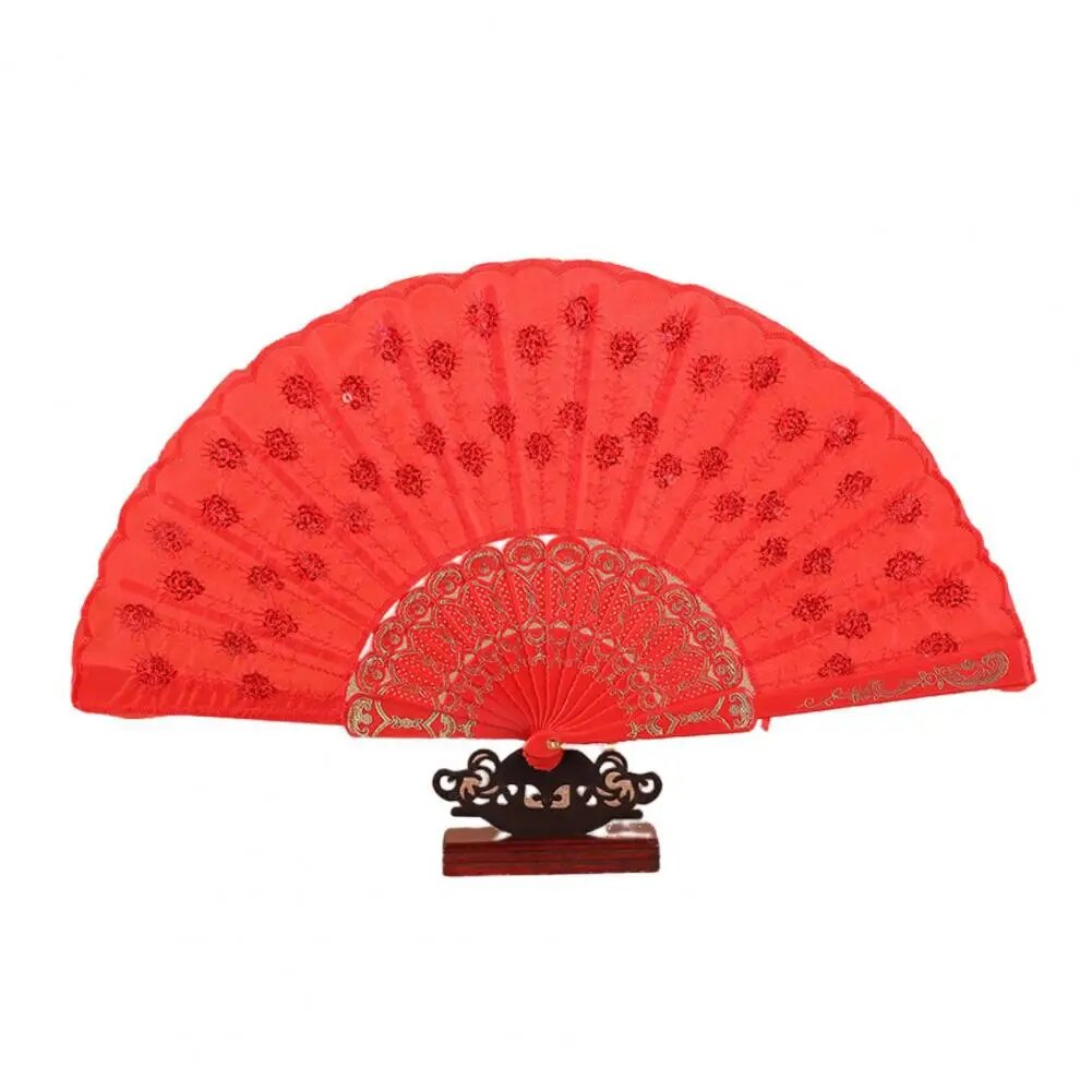 Складной веер в китайском стиле Красный, Красный