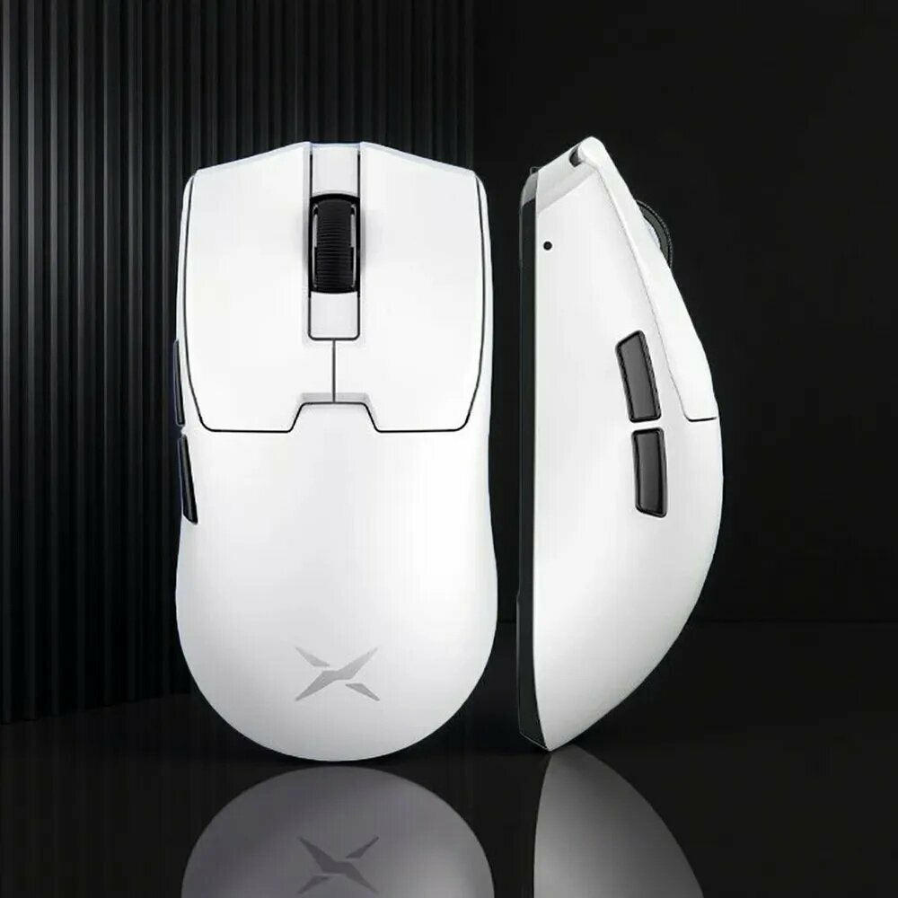 DELUX Игровая мышь беспроводная M800mini Pro, Проводной/2.4G, PAW3395, перламутровый, белый