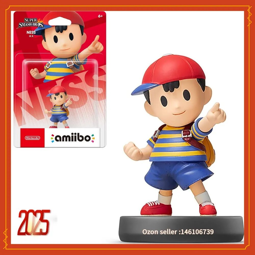 Фигурка Nintendo Amiibo Ness, Super Smash Bros, пластик, 7 см, для мальчиков, 14+