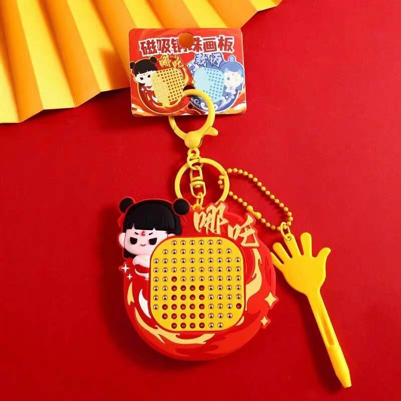 Детская магнитная доска для рисования с шариками, обучающий брелок, подвеска для рюкзака, креативная игрушка для рисования