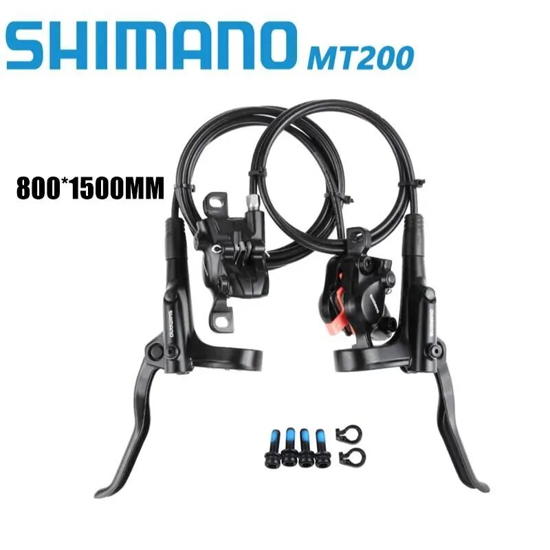 Гидравлический тормоз для горного велосипеда SHIMANO MT200, гидравлический дисковый тормоз, 800/1500 мм