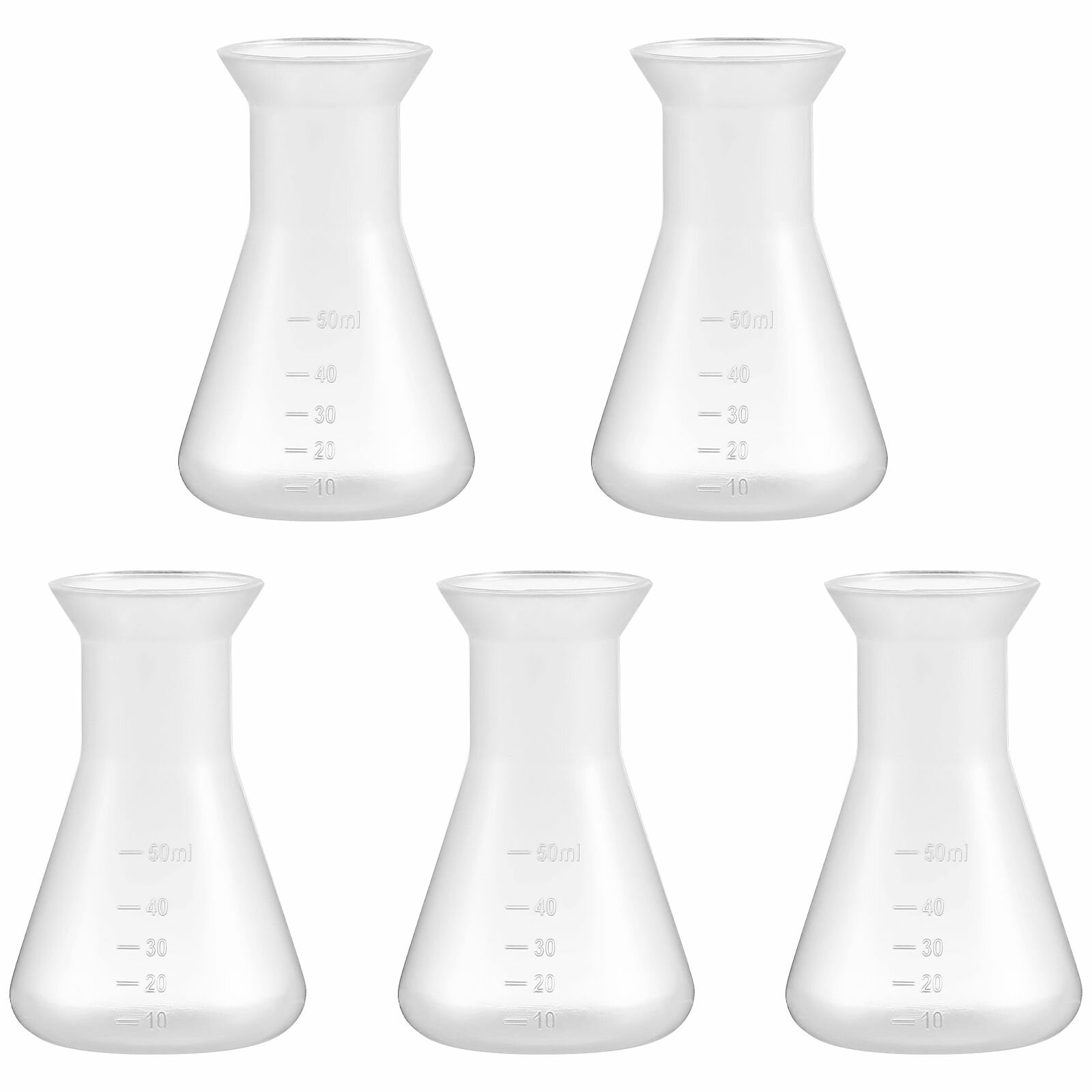 Конические Колбы, Прозрачный Пластик, Для Химии И Исследований, 5 Шт