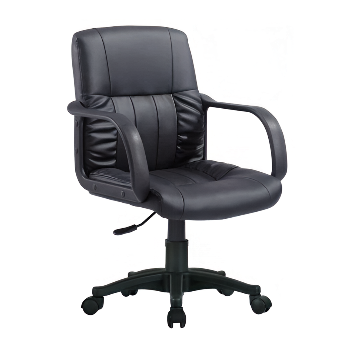 Кресло офисное Brabix Hit MG-300 черный, обивкой из экокожи, выдерживает до 100 кг